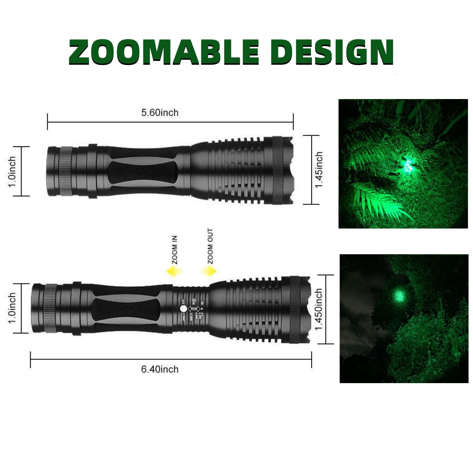 Snapklik.com : Green Light Flashlights, Long Range Hunting Light ...
