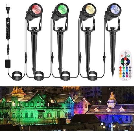 ECOWHO RGB Color Changing Landscape Lights: 12V LED Low Voltage ...