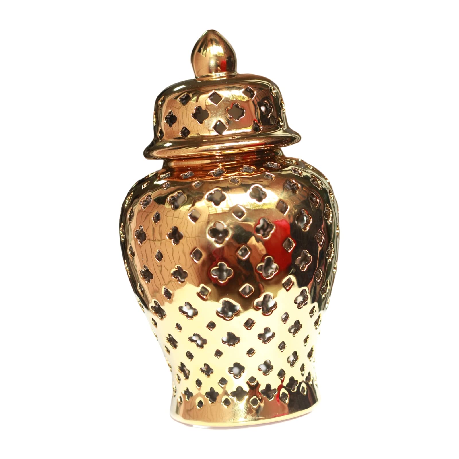 Jinger Jar Gold Jinger Jar Traditional Pierced Ginger Jar with Lid ...