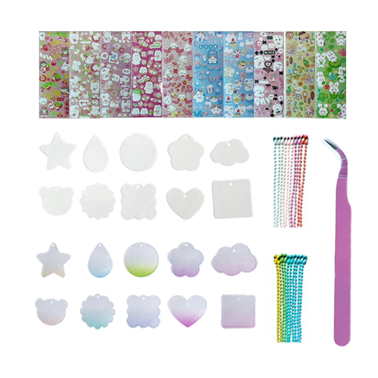 Deterper DIY Acrylic Card Guka Decorating Game Gift Card Sticker Set ...