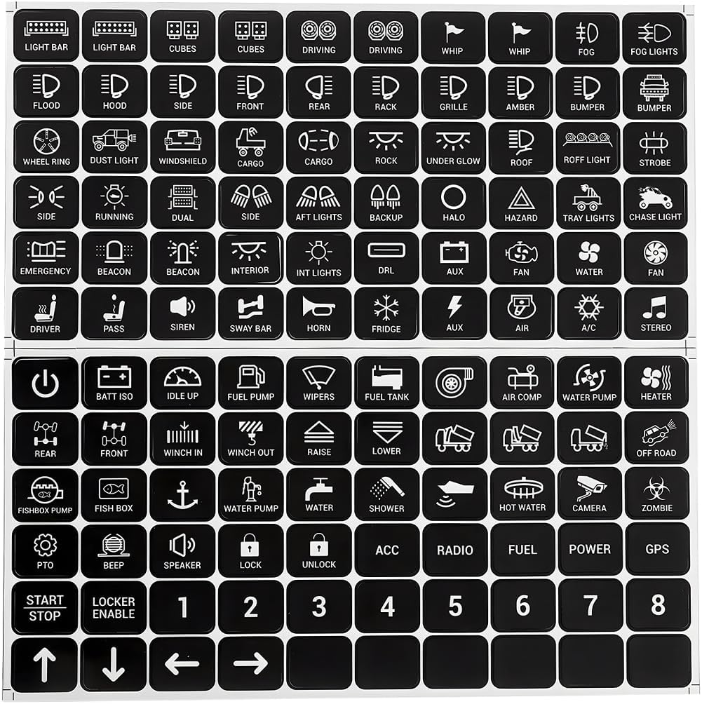 Amazon.com: 120PCS 6/8/12 Gang Switch Panel Car Stickers,Switch Labels ...