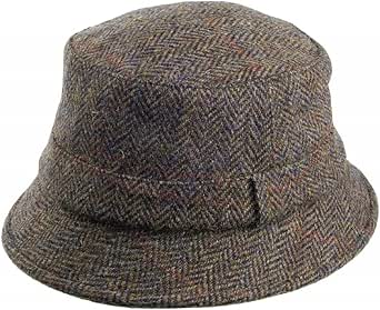 Failsworth Hats Grouse Harris Tweed Bucket Hat - Olive-Blue : Amazon.co ...