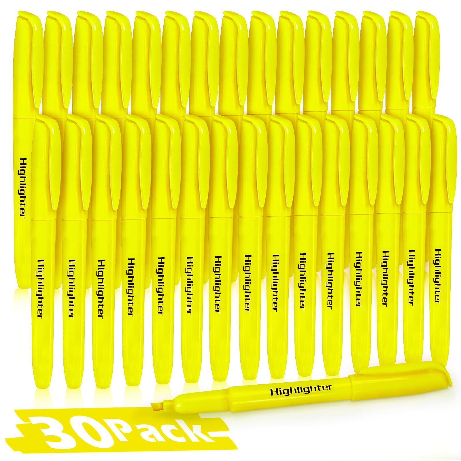 Amazon.com : V-Opitos 30 Pack Yellow Highlighters, No Bleed ...