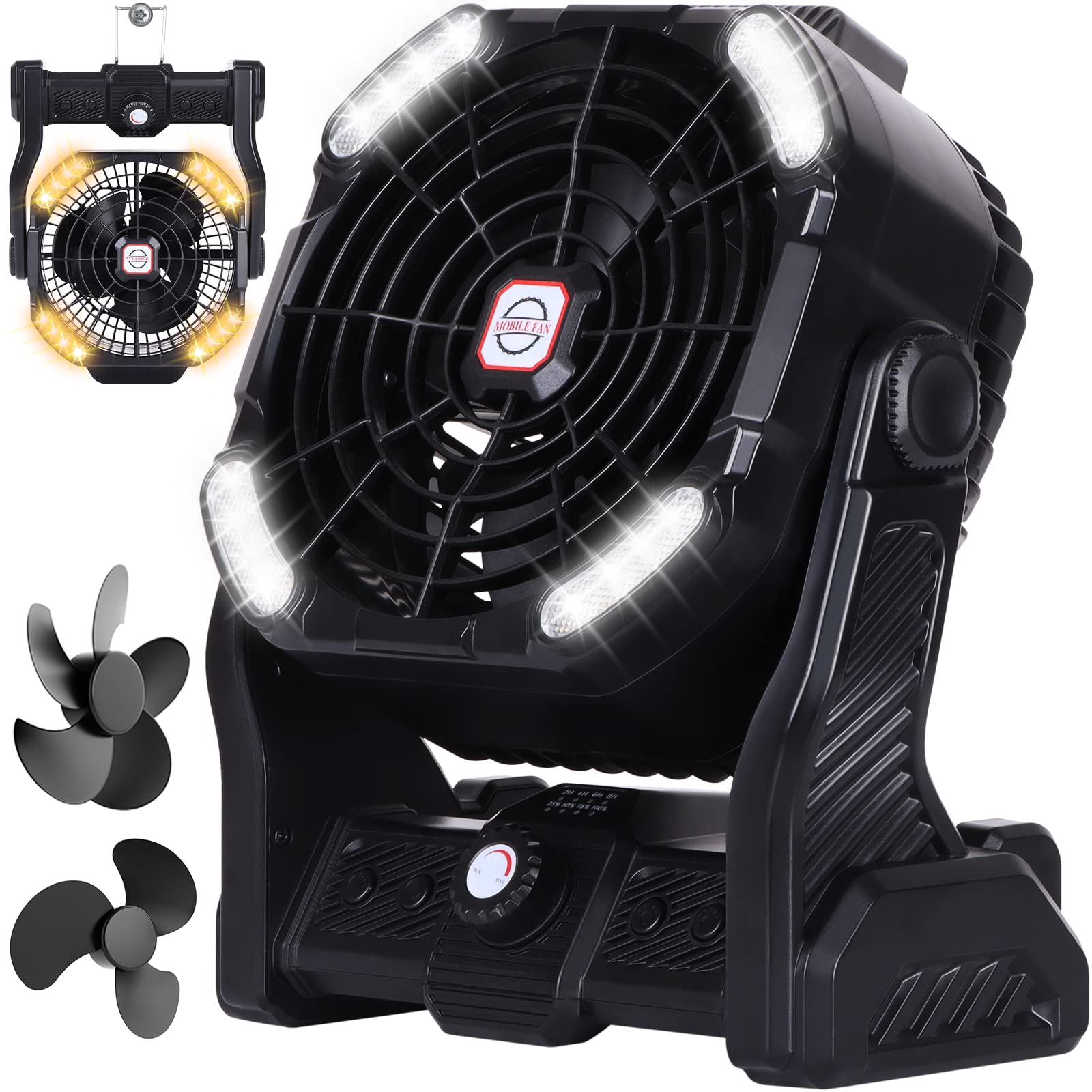 Snapklik.com : RUNTOP 20000mAh Battery Operated Fan, Battery Powered 2 ...