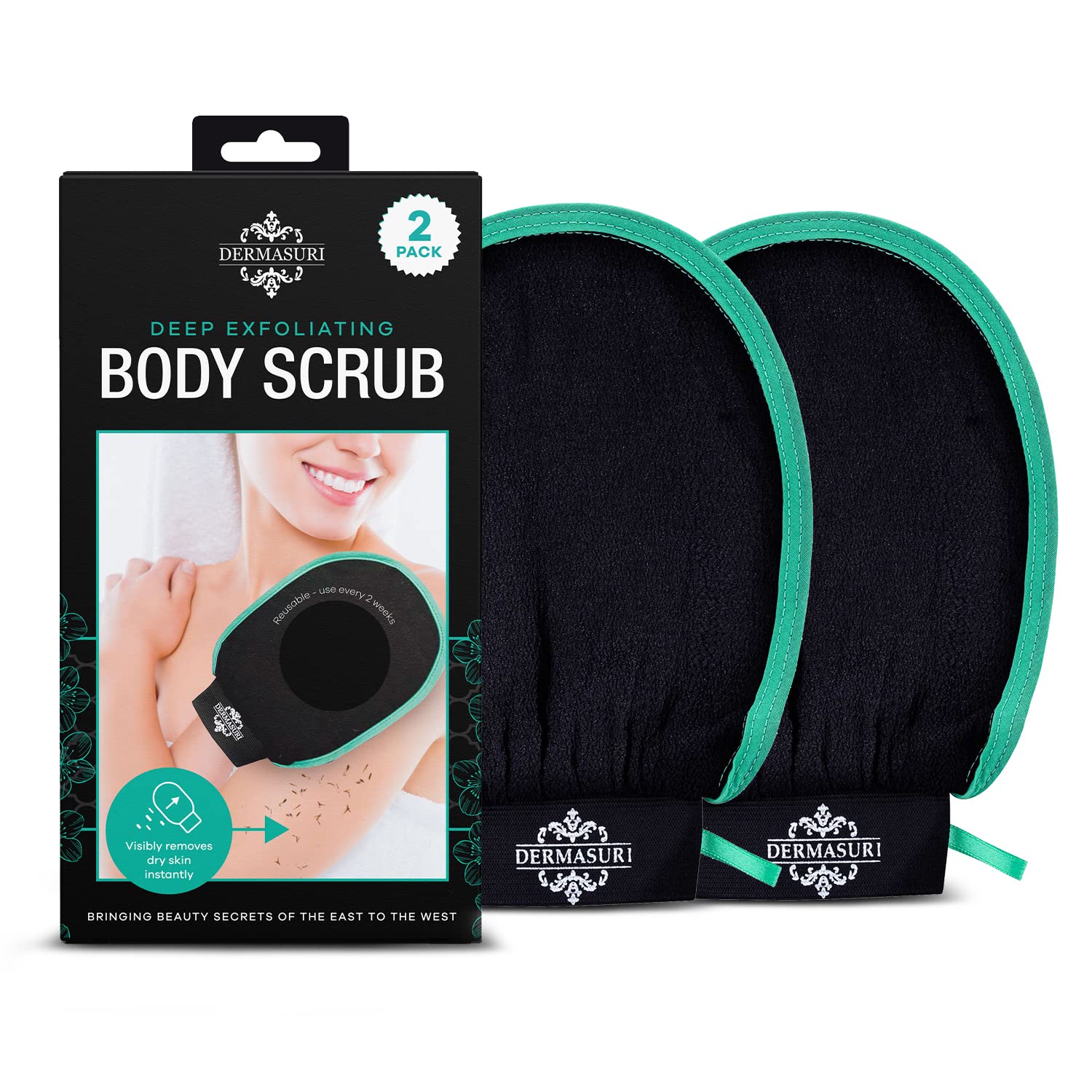 Amazon.com : Dermasuri Deep Exfoliating Mitt Body Scrub - Exfoliating ...