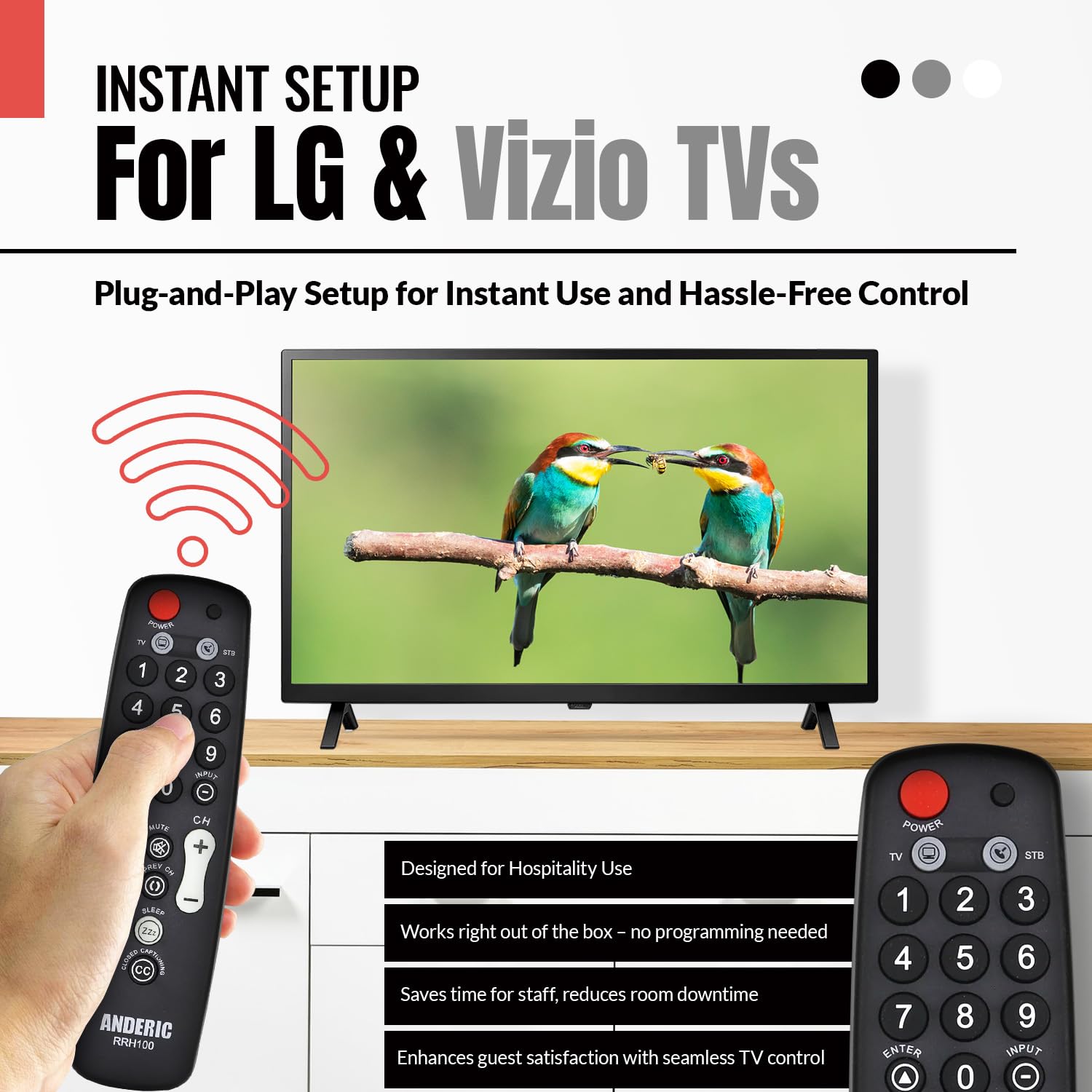 Snapklik.com : 2-Pack Anderic Hospitality Universal TV Remote Control ...