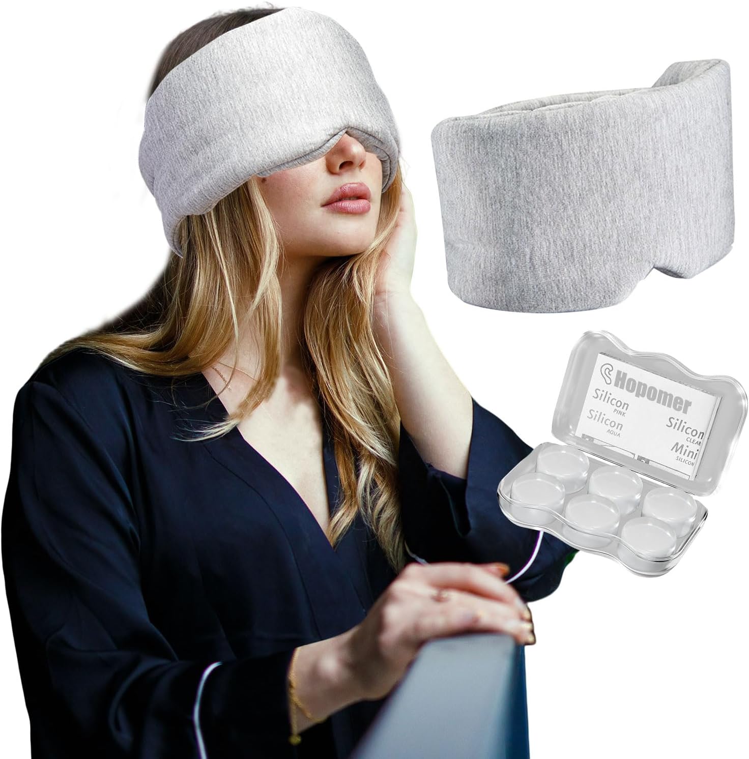Amazon.com: Hopomer Sleep Mask and Ear Plugs for Sleeping Noise ...