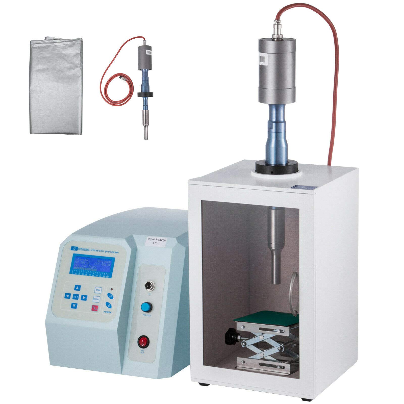 Buy VEVOR 600W 20-500ml Ultrasonic genizer Sonicator Mixer FS-600N Lab ...