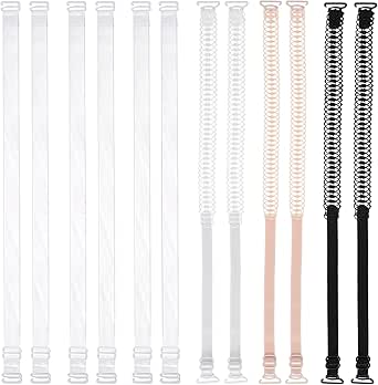 Classicseali 6 Pairs Bra Straps Decorative,Lace & Clear Dress Straps ...
