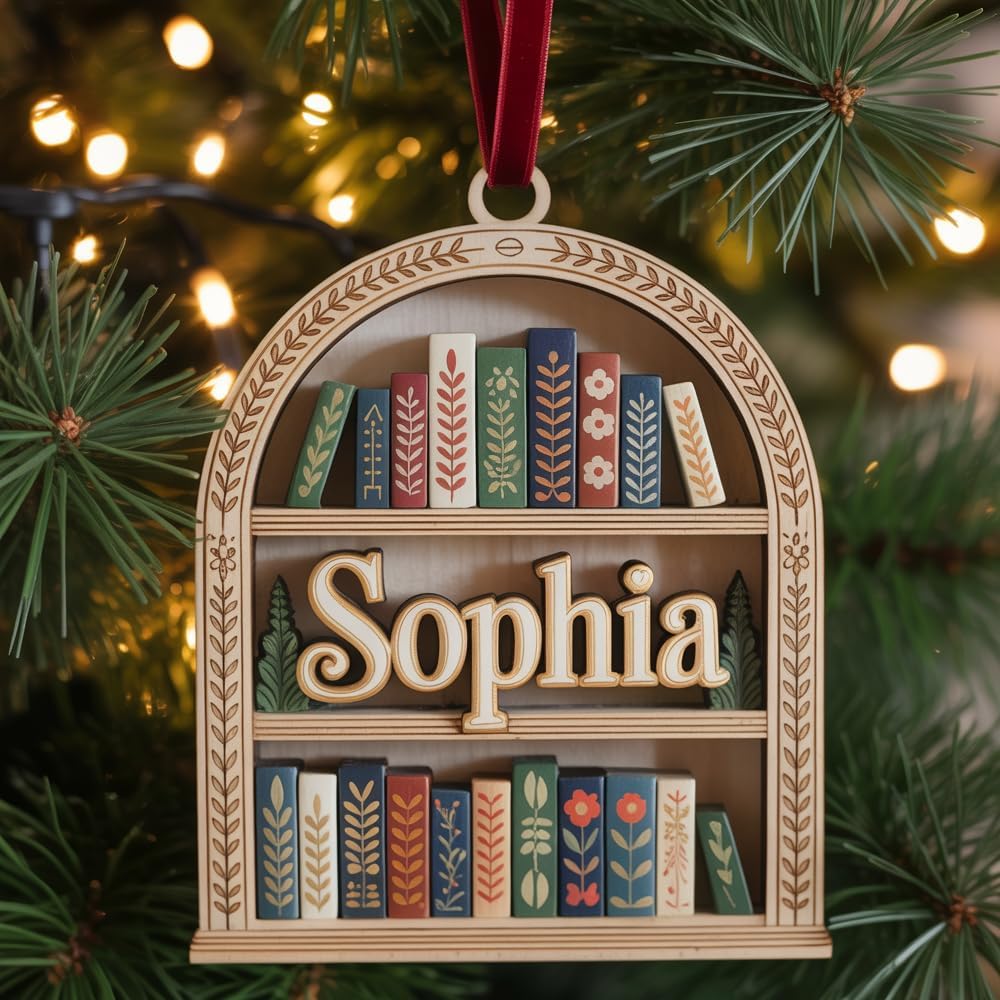 Amazon.com: Luxury Personalized Wooden 2 Layers Book Nook Ornament ...
