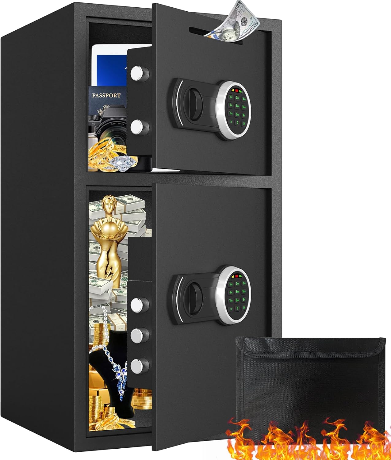 6.1 Cu ft Extra Large Home Safe Box with Fireproof Waterproof Bag ...