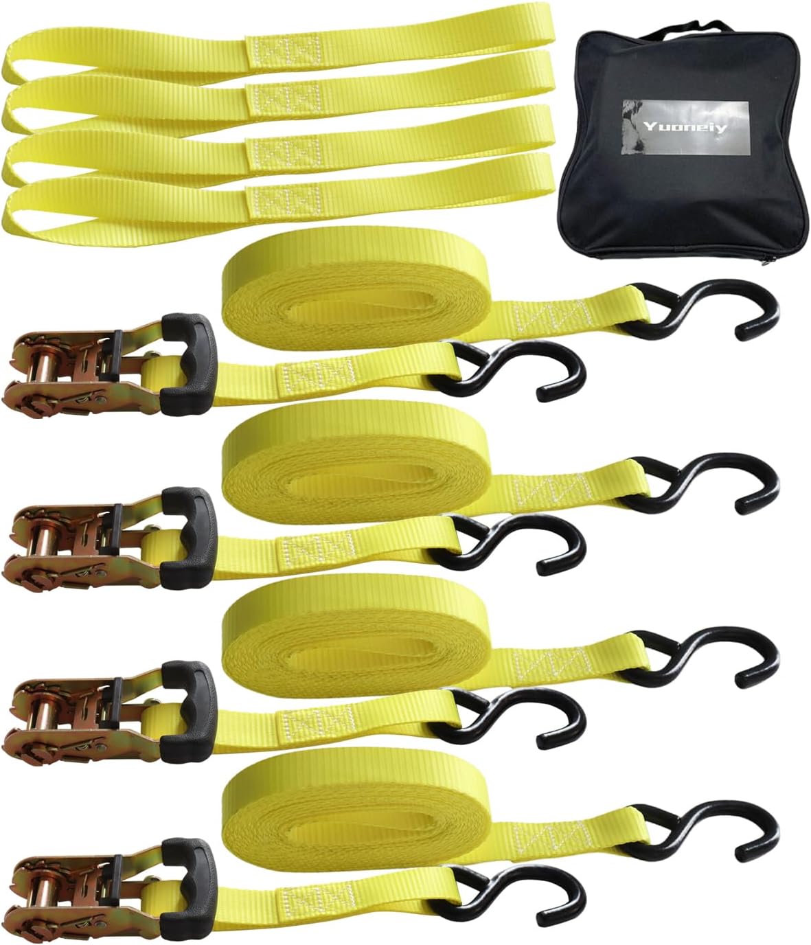 Amazon.com: Yuoneiy Ratchet Tie Down Straps Heavy Duty (4PK) 1 inch x ...