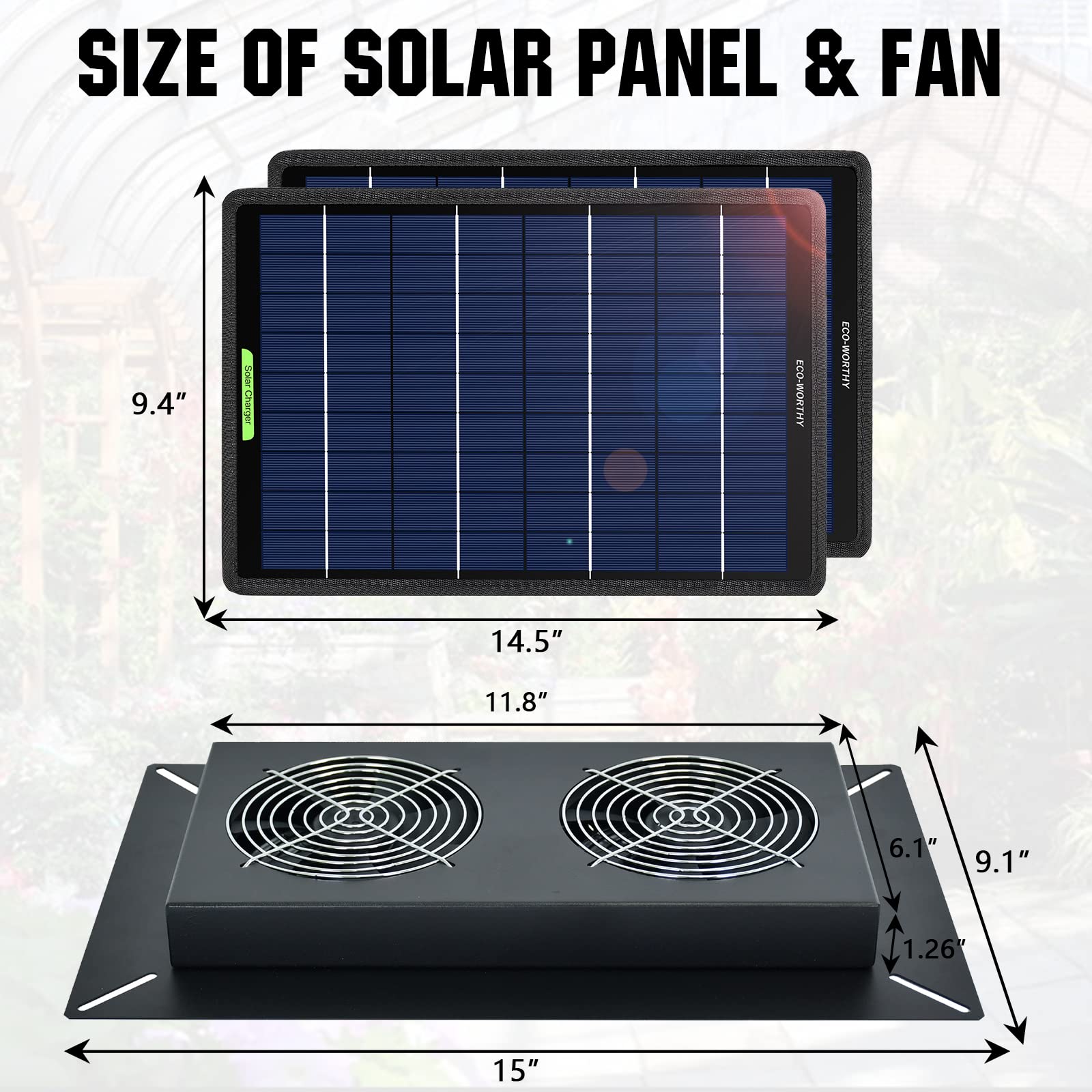Snapklik.com : Solar Waterproof Powered Fan Kit, 20W Panel 2 Pcs High ...