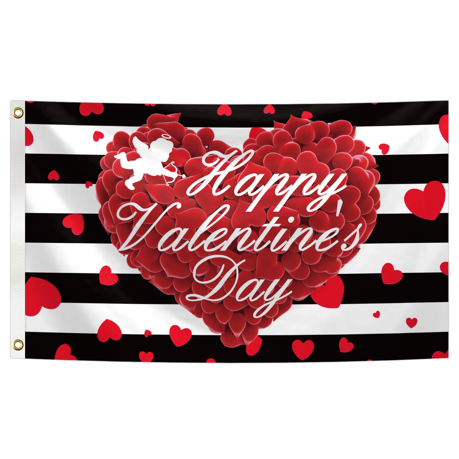 Amazon.com : Heart Shaped Flag 3x5ft Valentine'S Day Flag Romantic ...