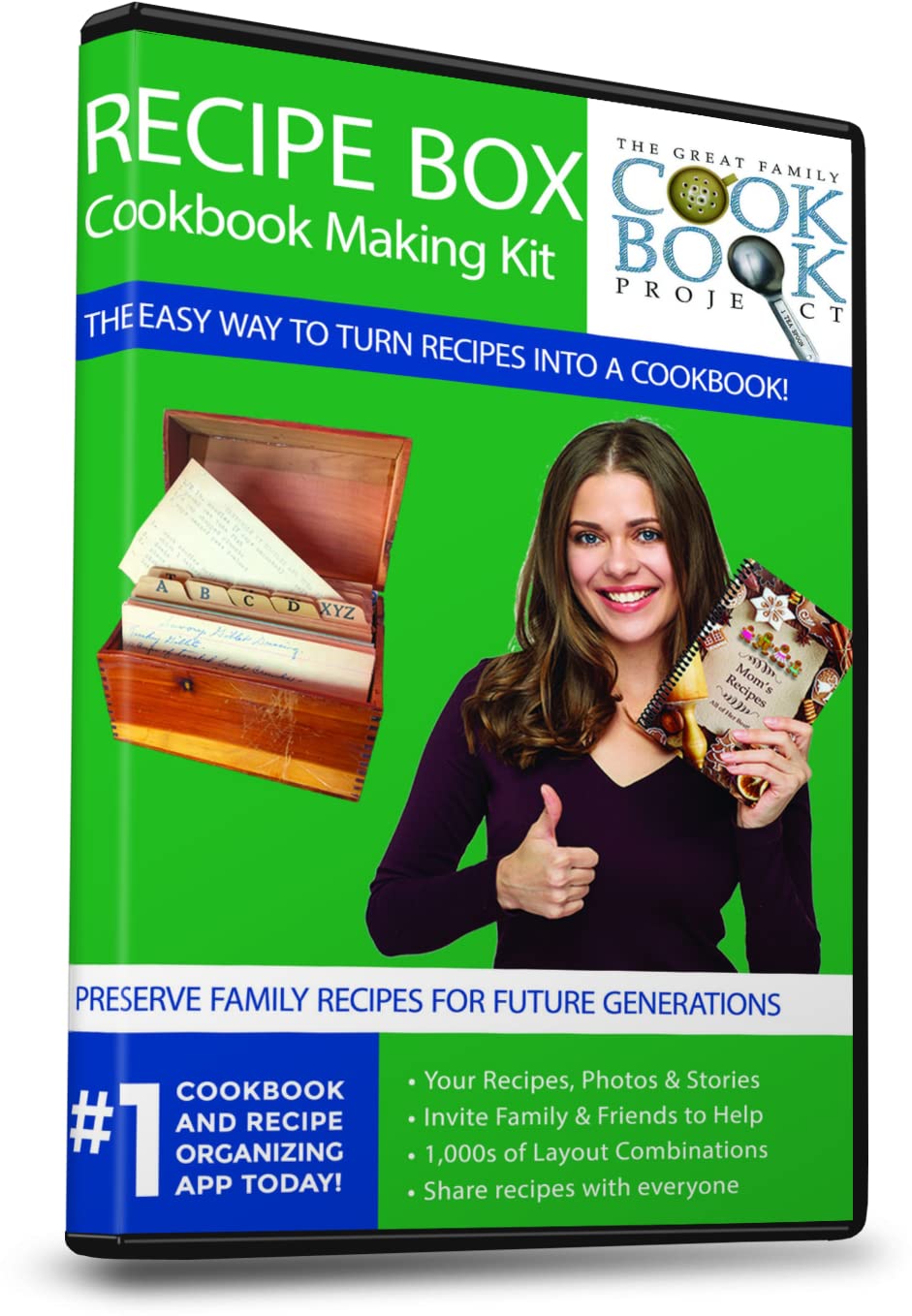 Amazon.com: Recipe Box Cookbook Making Kit - Makes a Great Gift for mom ...