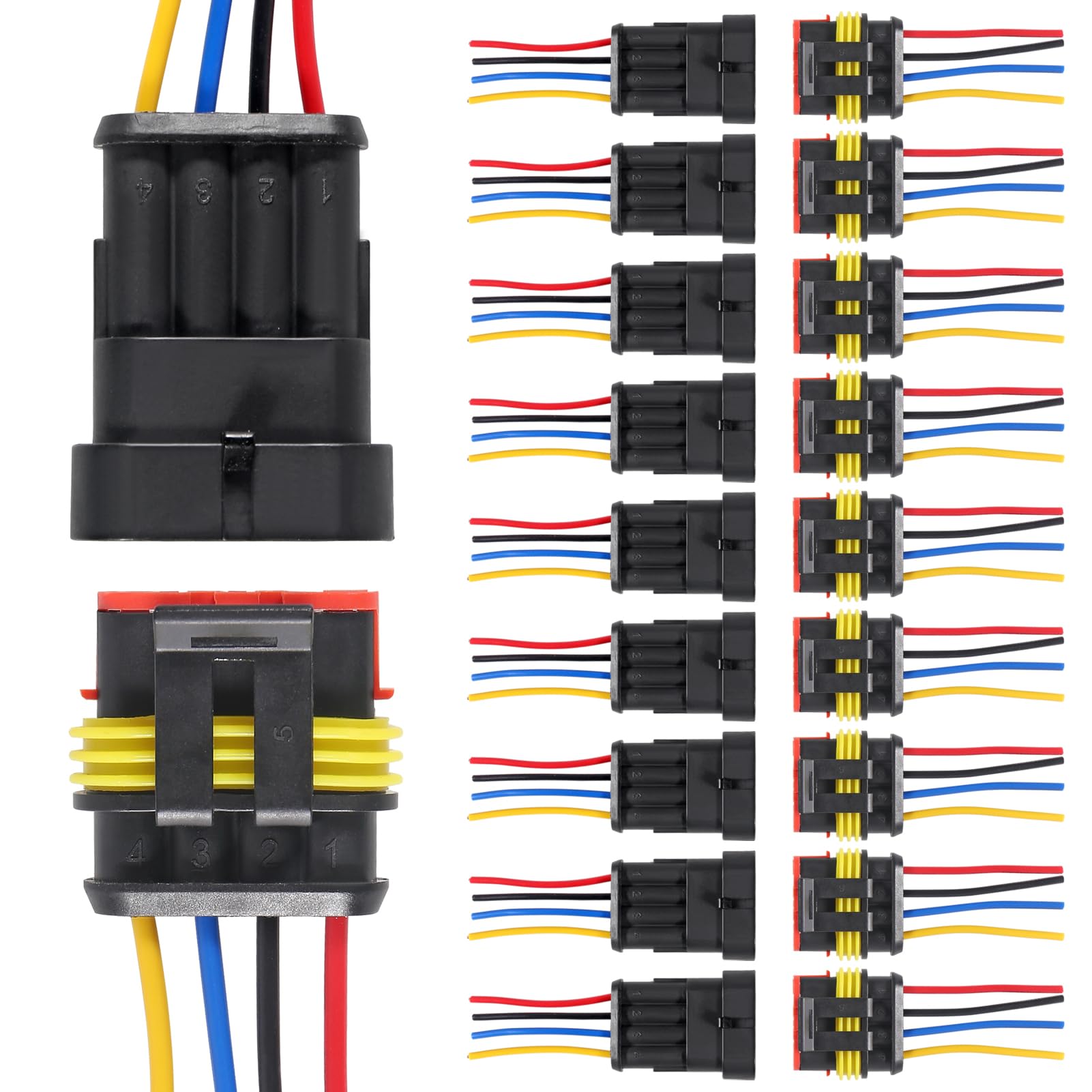Snapklik.com : AITRIP 10PACK 16 AWG Way Car Waterproof Electrical Connector