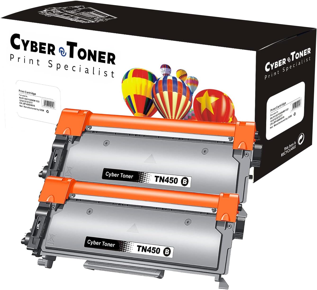 Amazon.com: CYBER TONER Cartridges TN-450 TN-420 Replacement for ...