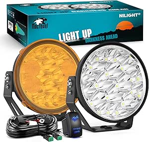 Amazon.com: Nilight 7 Inch Round LED Offroad Driving Lights with Yellow ...