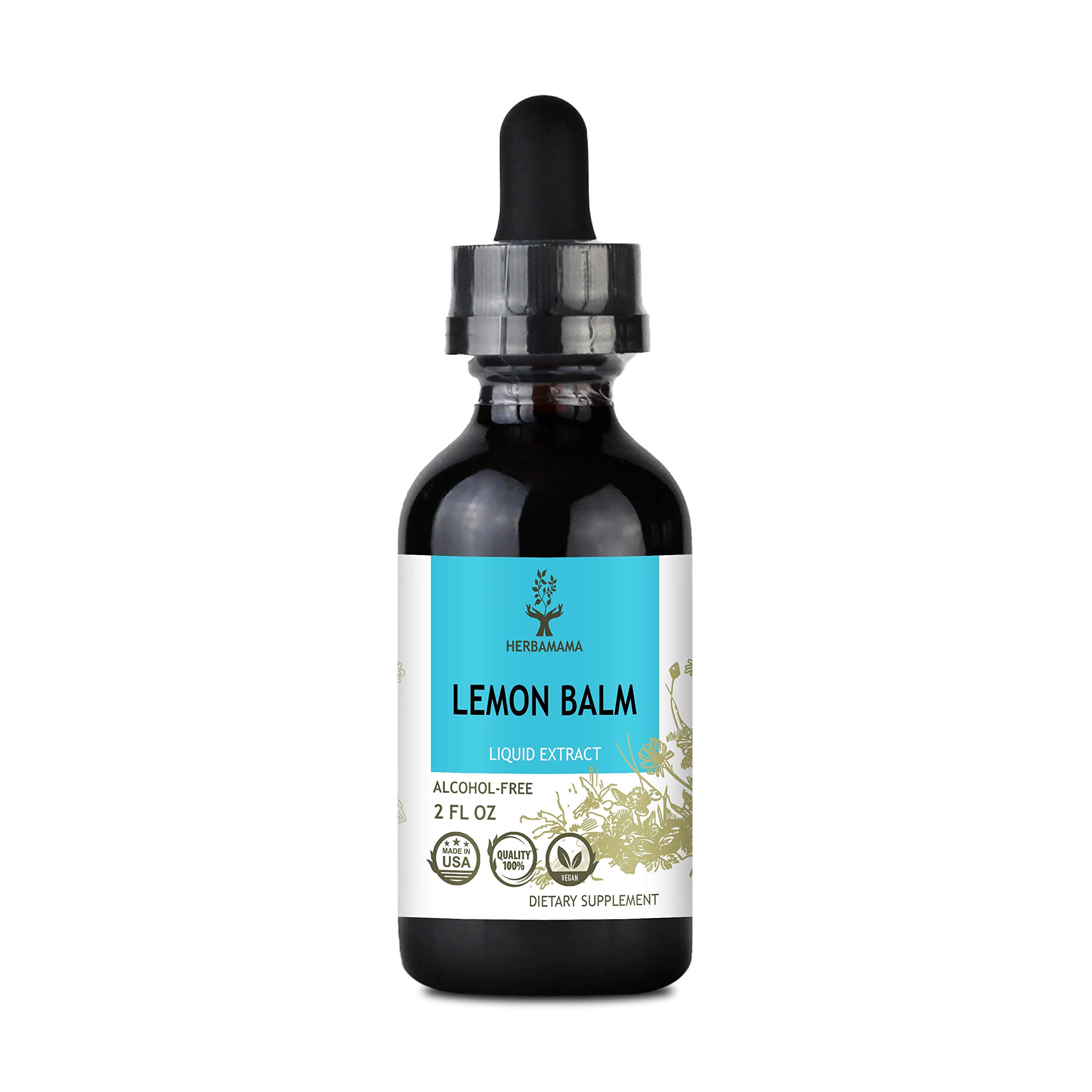 Buy HERBAMAMA Lemon Balm Liquid Extract - 2 fl. Oz Bottle - Organic ...