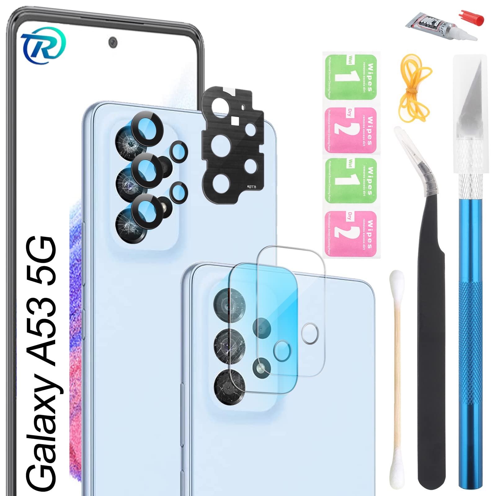 2PCS Camera Back Rear Lens Glass Replacement for Samsung Galaxy A53 5G ...