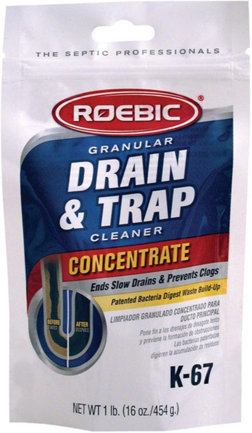 Amazon.com: Roebic K-67GDB 16 Ounces Granular Drain Buildup Remover ...