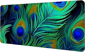 Amazon.com: Peacock Feather Mouse Pad, Rubber Base Computer Mouse Pads ...