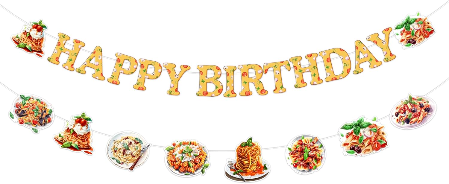 Amazon.com: SHADOAMP Pasta Birthday Party Decorations, Pasta Birthday ...