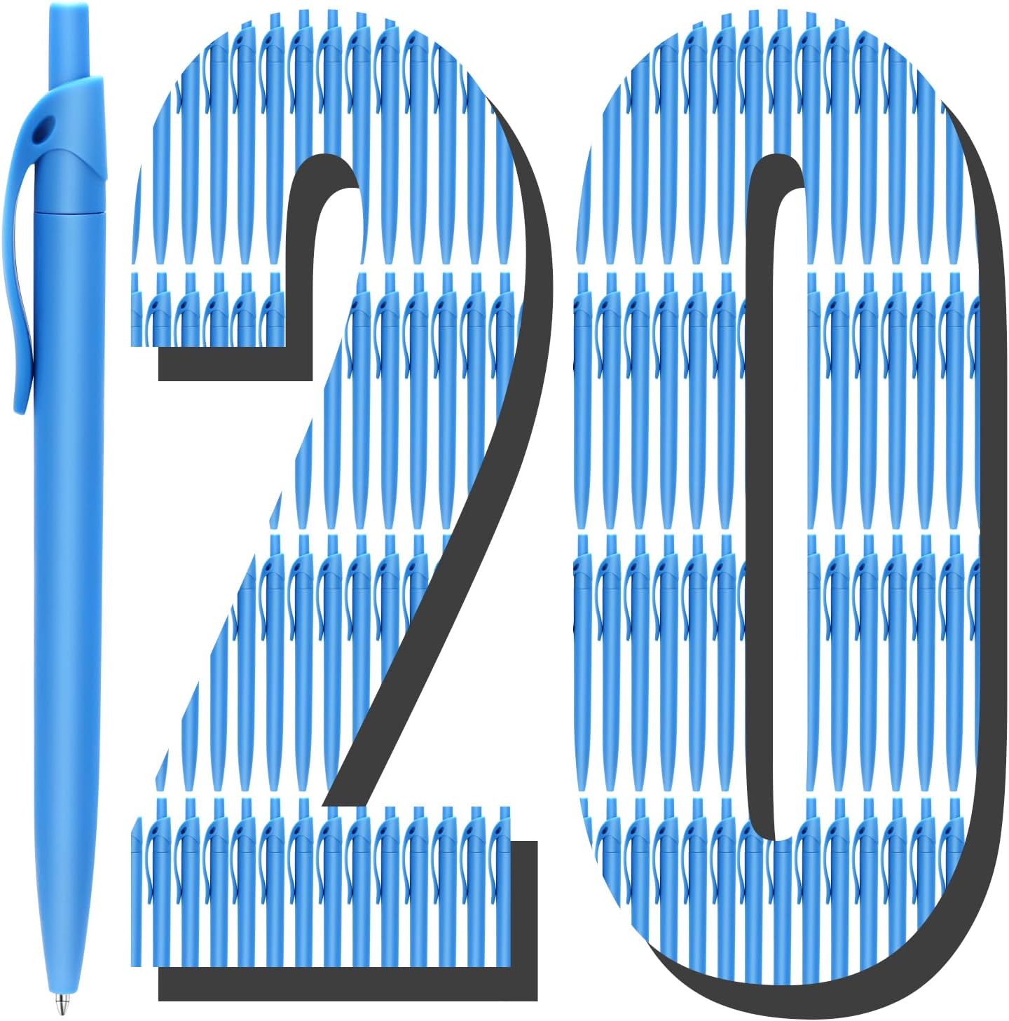 Amazon.com : Aozora Pens Bulk 120 Pack Blue Click Pens No Bleed ...