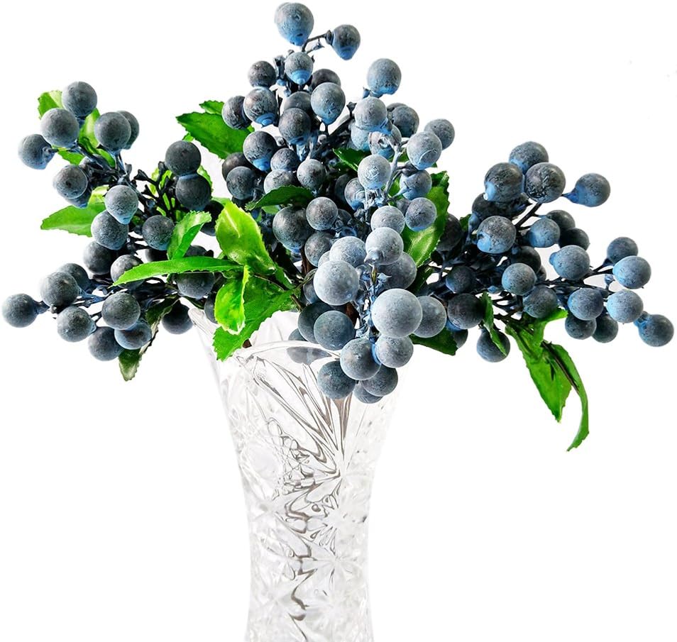 WINOMO Artificial Lifelike Blueberries Fake Mini Berries Simulation ...