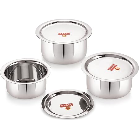 Buy HAZEL Utensils Set for Kitchen I Set of 3, 350 ml, 600 ml, 830ml ...