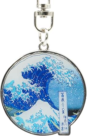 Amazon.com: ABYSTYLE - HOKUSAI Big Wave Keyring, Blue, H. 3.8 cm x L. 4 ...