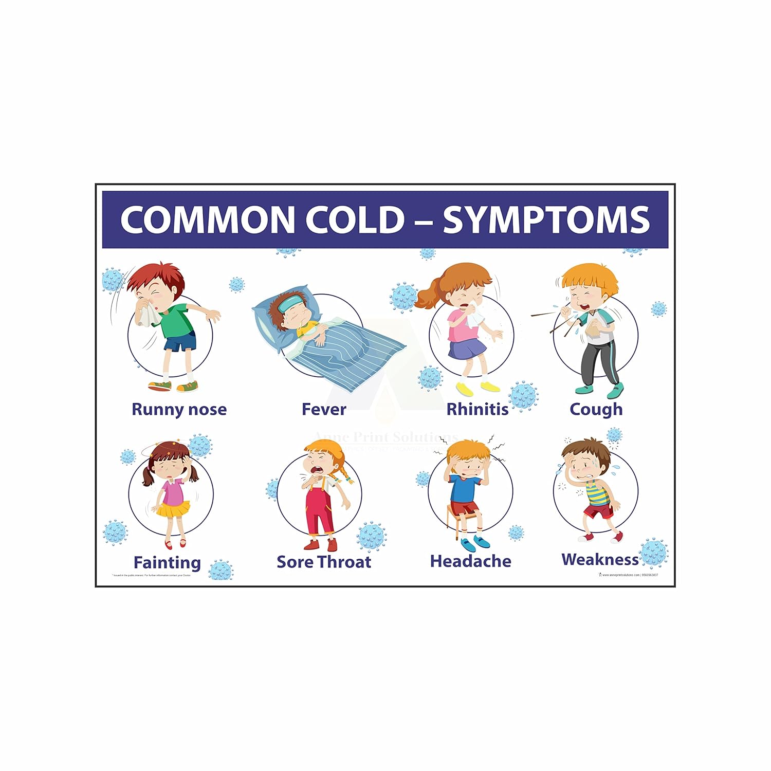 Anne Print Solutions® Common cold symptoms chart Posters For Hospital ...