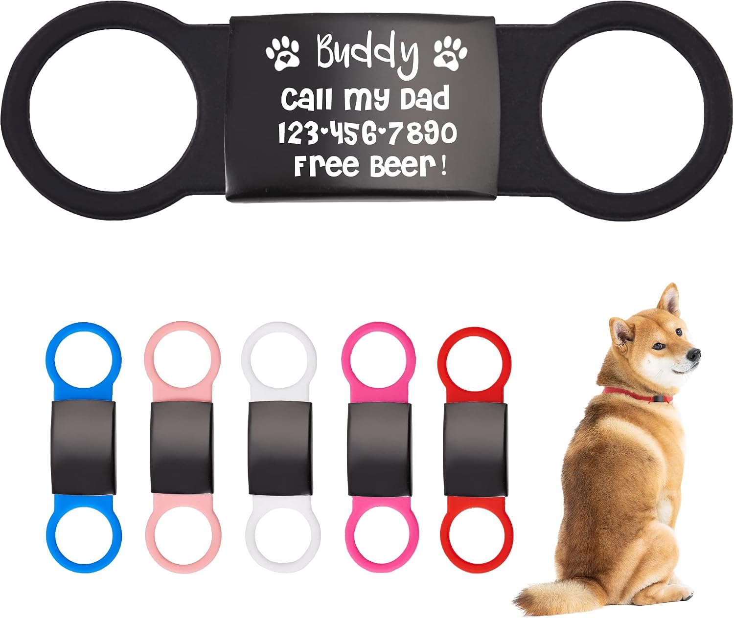 HiPeep Dog Tags Personalized Pets ID Tag Engraved Slide on Cats Dogs ...