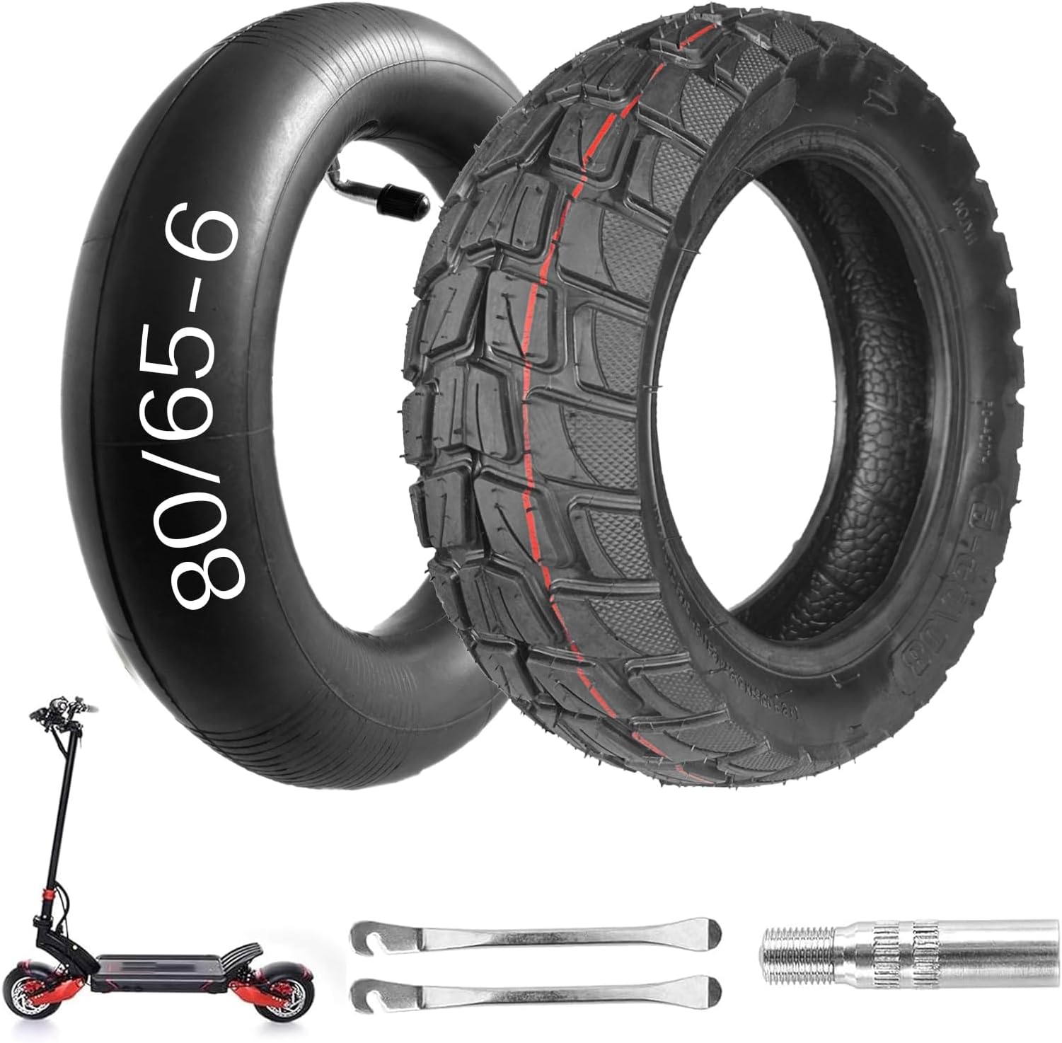 Amazon.com: Electric Scooter Tire 10x3.0 Off Road Tire Set 80/65-6 ...