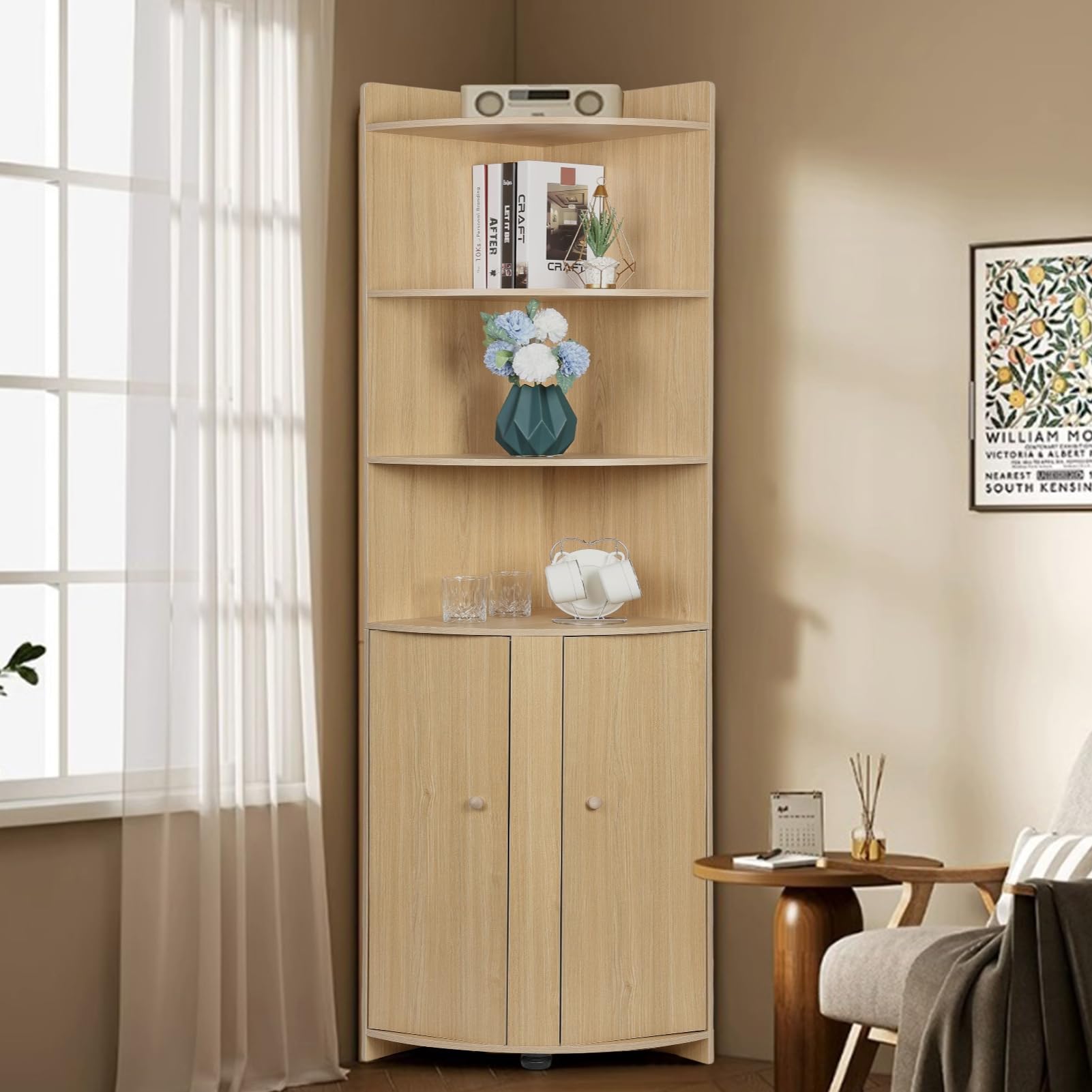 Corner Tall Cabinet Stylish White Triangle Corner Cabinet For Modern