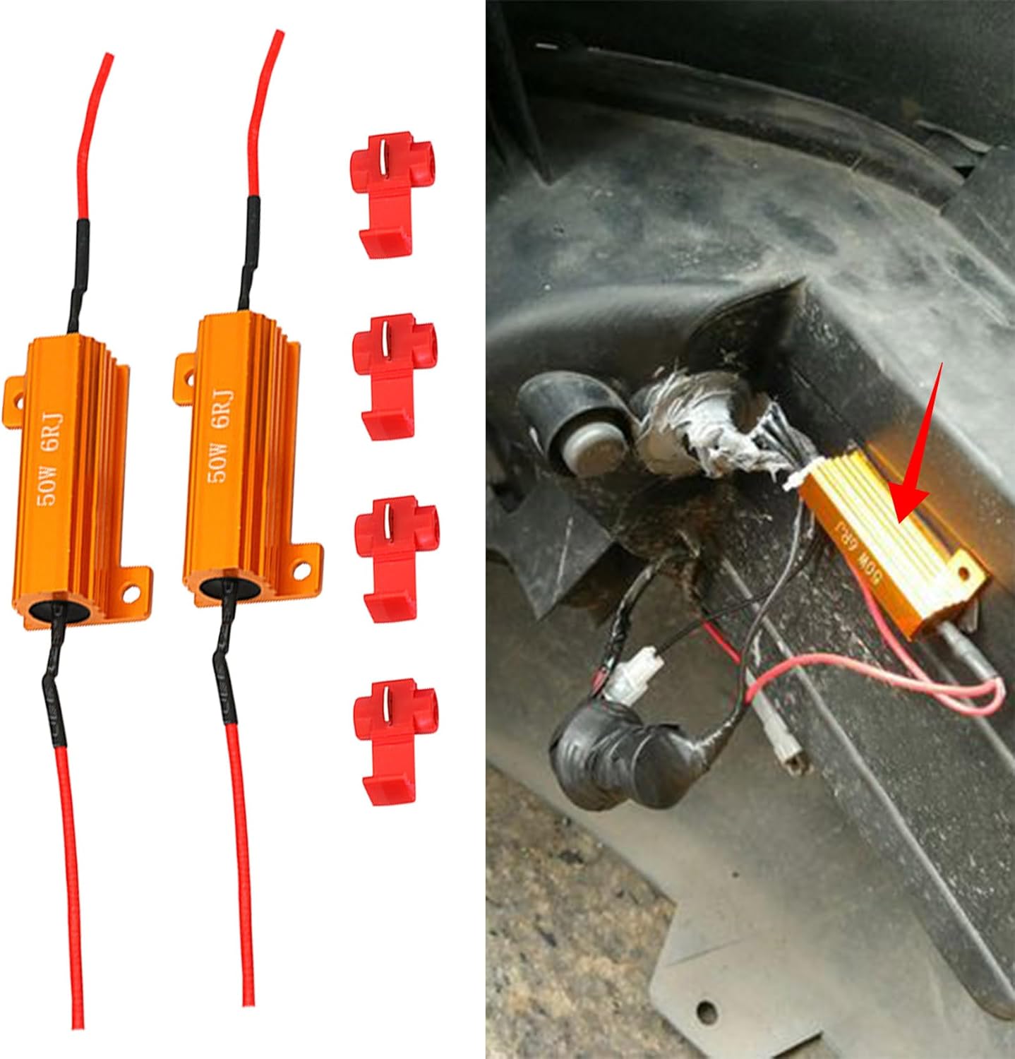 Amazon.com: Kutyun 2Pcs 50W 6ohm Load Resistors, Fix LED Bulb Fast ...