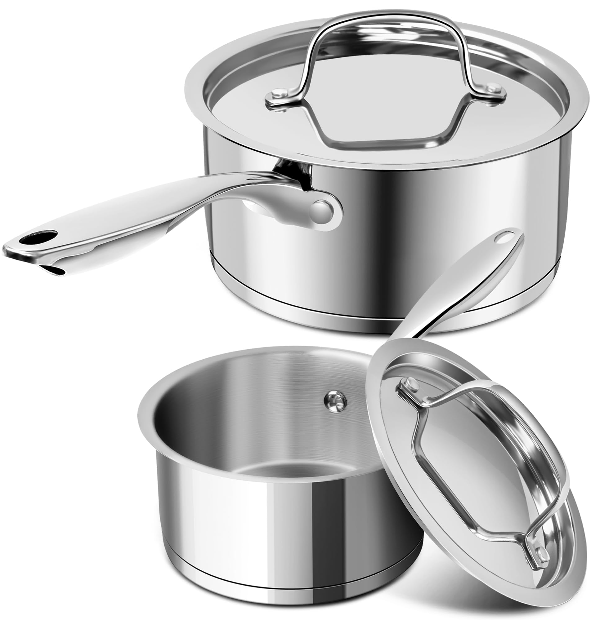 Amazon.com: MICHELANGELO Stainless Steel Saucepan Set with Stainless ...