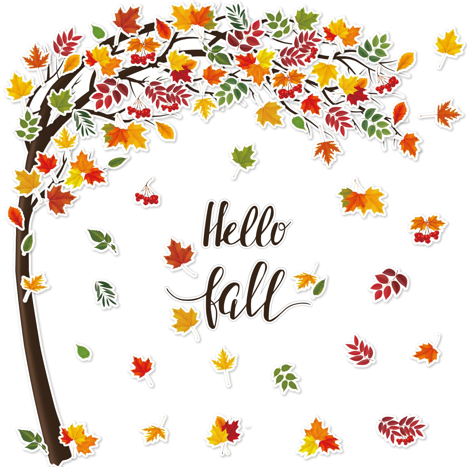 Amazon.com: Happy Fall Big Tree Bulletin Board Set Autumn Tree Bulletin ...