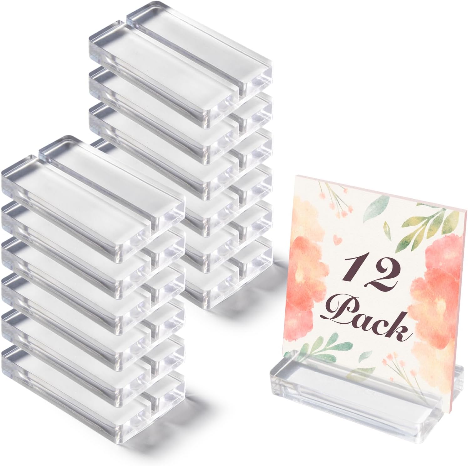 Amazon.com : OUTNEE 4" Clear Acrylic Sign Holder Stand, 3mm Slots ...