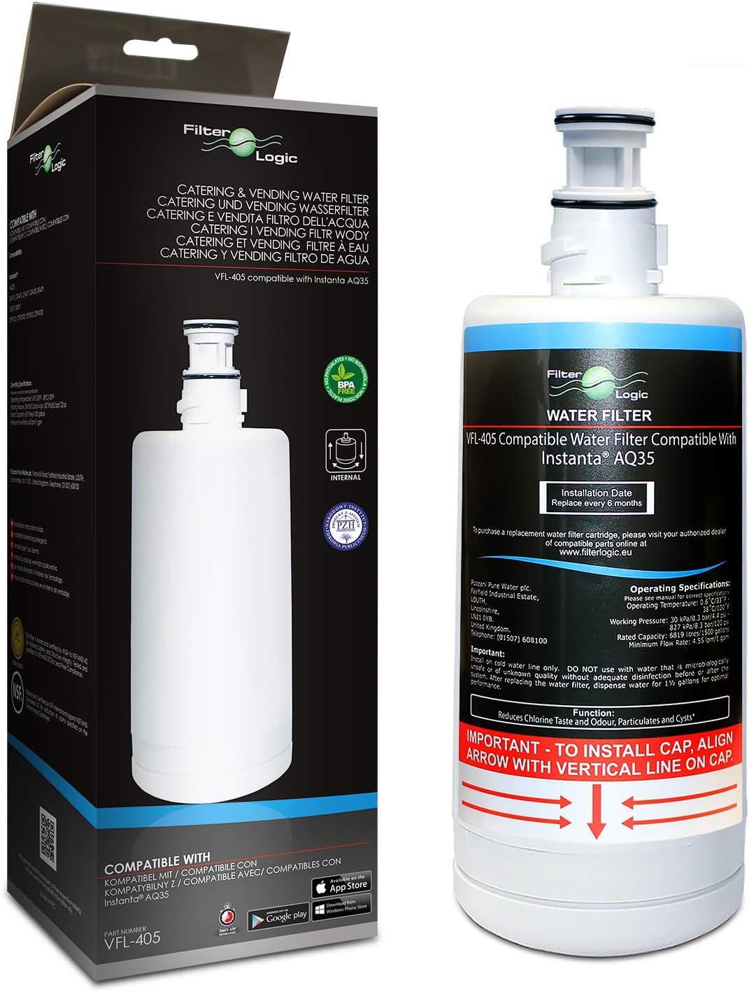 FilterLogic VFL405 Water Boiler Filter Compatible with Instanta AQ35 ...