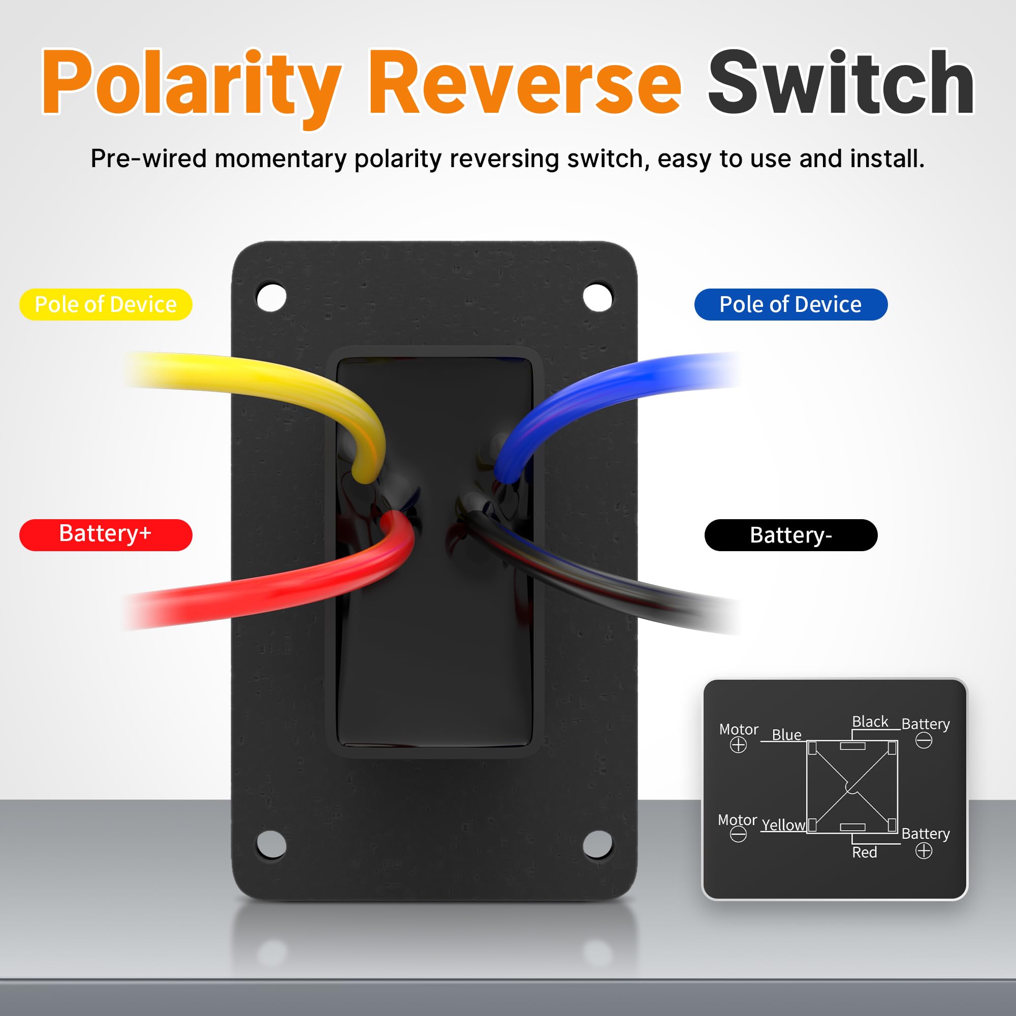 Snapklik.com : Reverse Polarity Switch 12V 3 Way Momentary Rocker ...