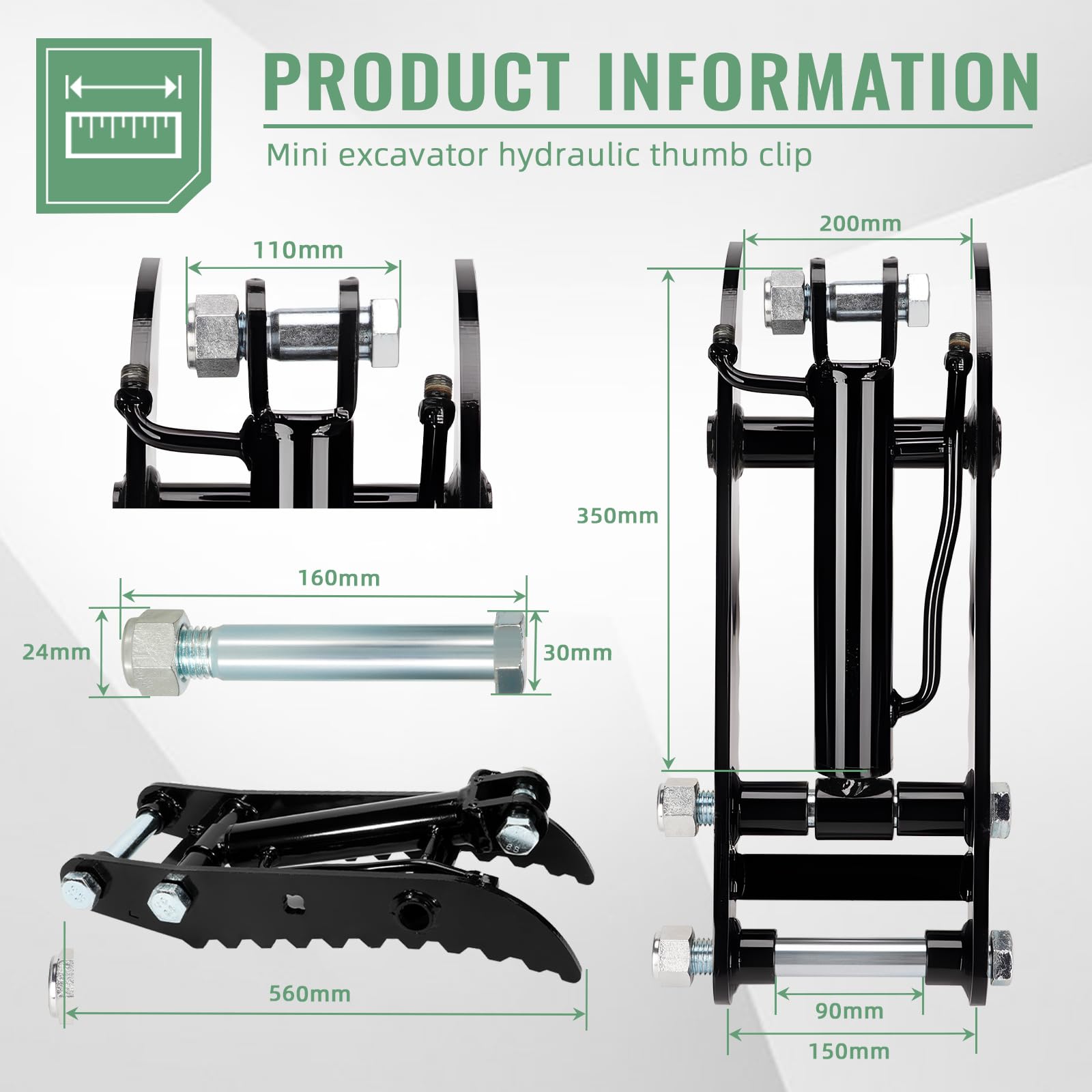 Snapklik.com : VORGENS Mini Excavators Attachments, Excavator Hydraulic ...