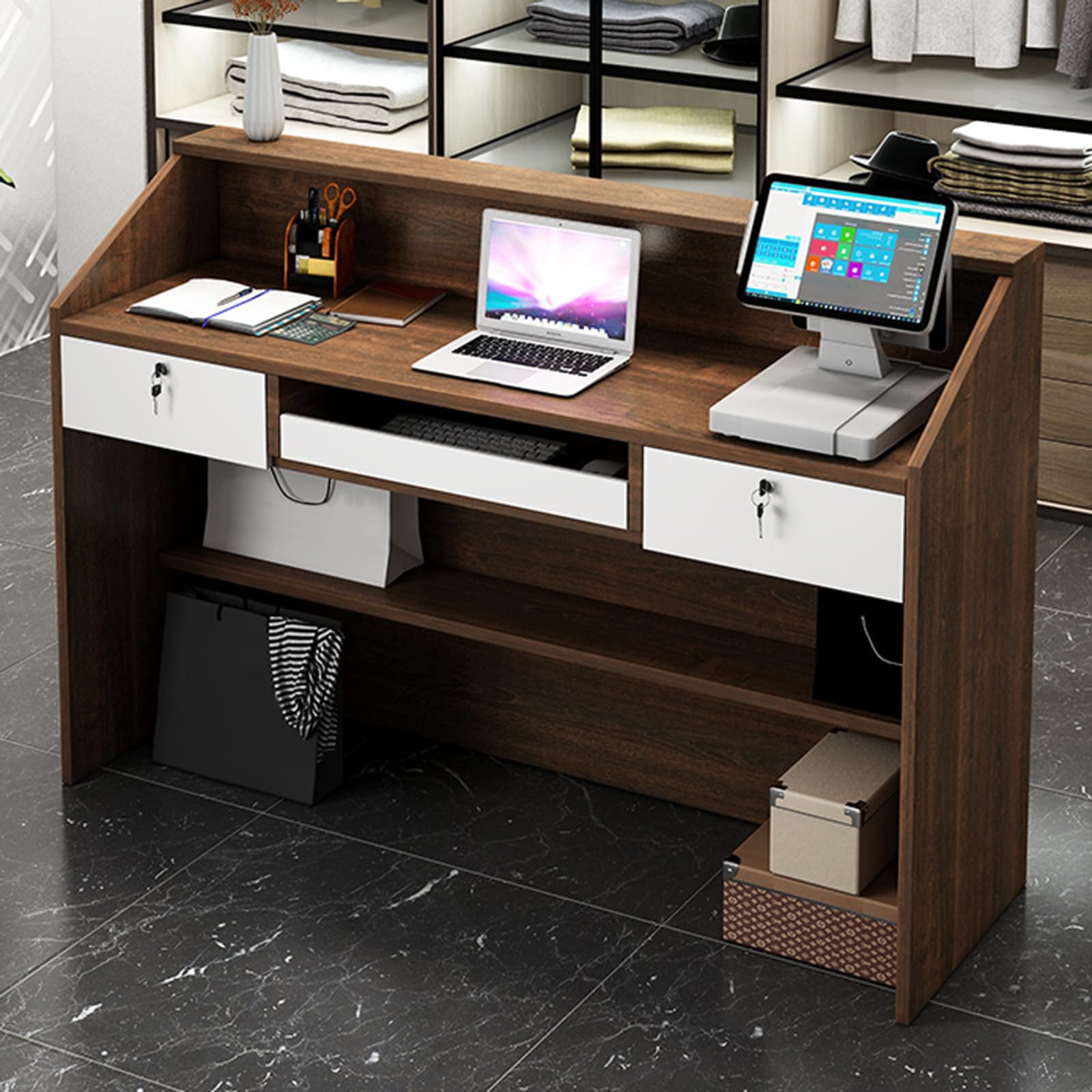 Amazon.com: Reception Desk Checkout Counter Desk Front Desk with ...