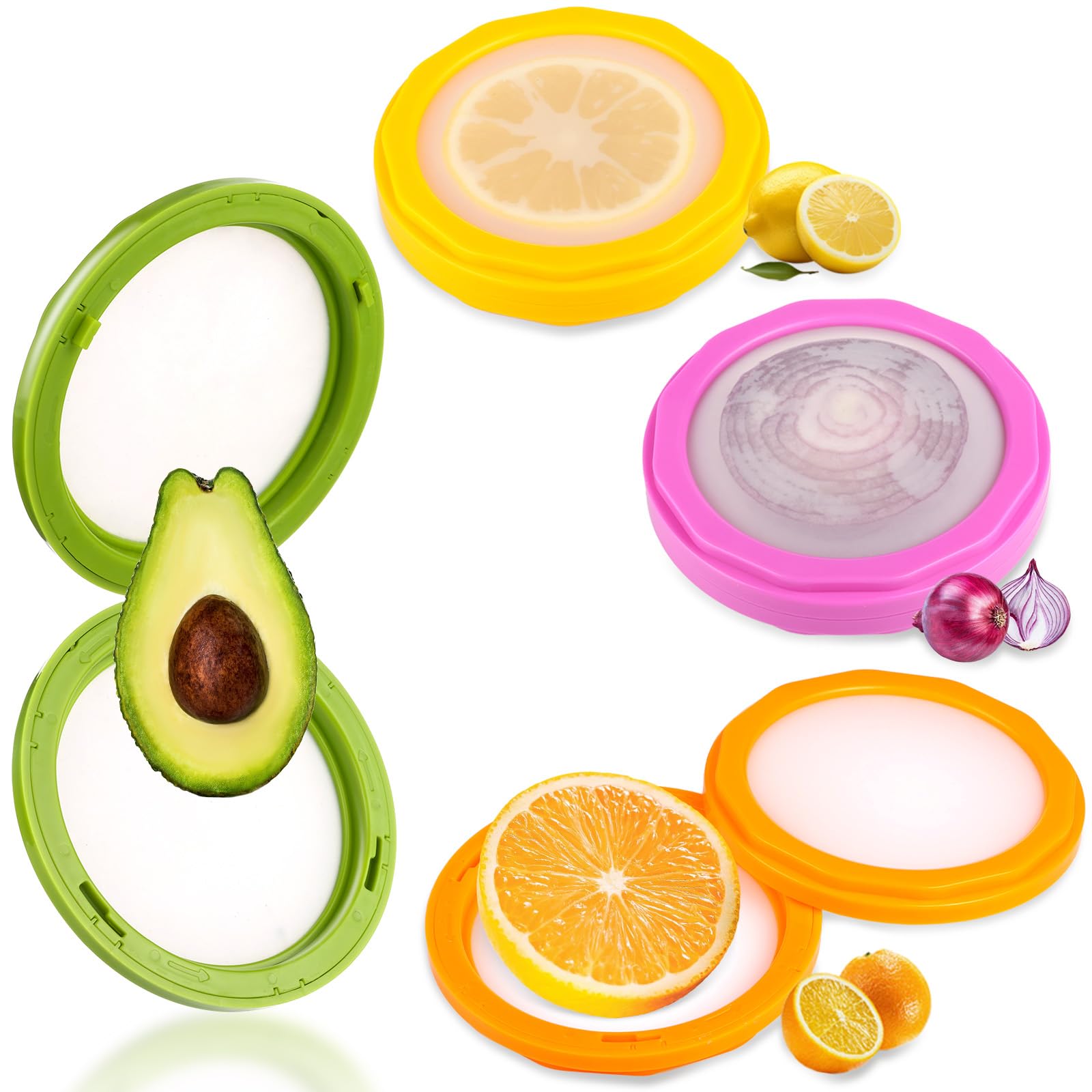 Amazon.com: Yomarket 4pcs Silicone Fruit Storage Containers, Reusable ...