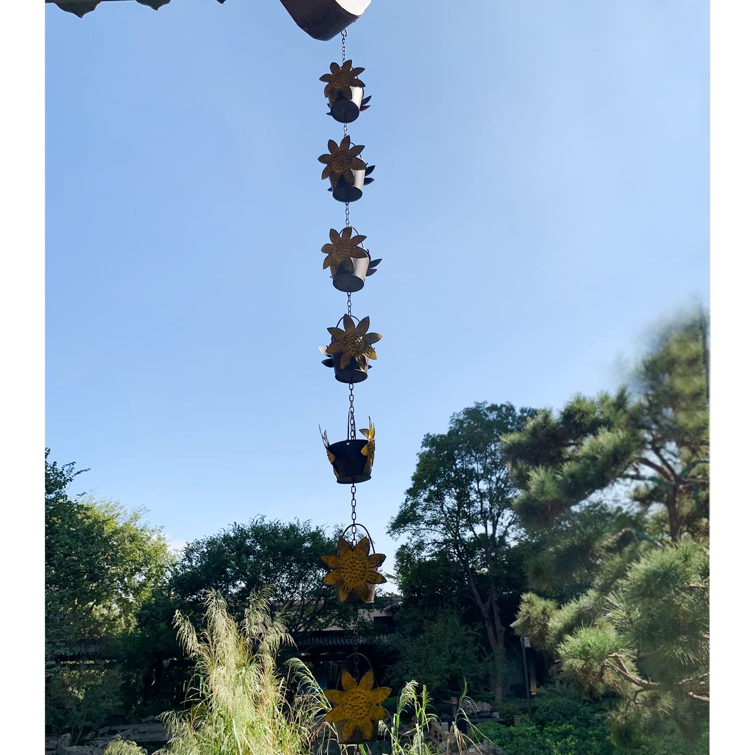 Snapklik.com : Rain Chains 8.5FT Metal Bucket Rain Chains For Gutters ...