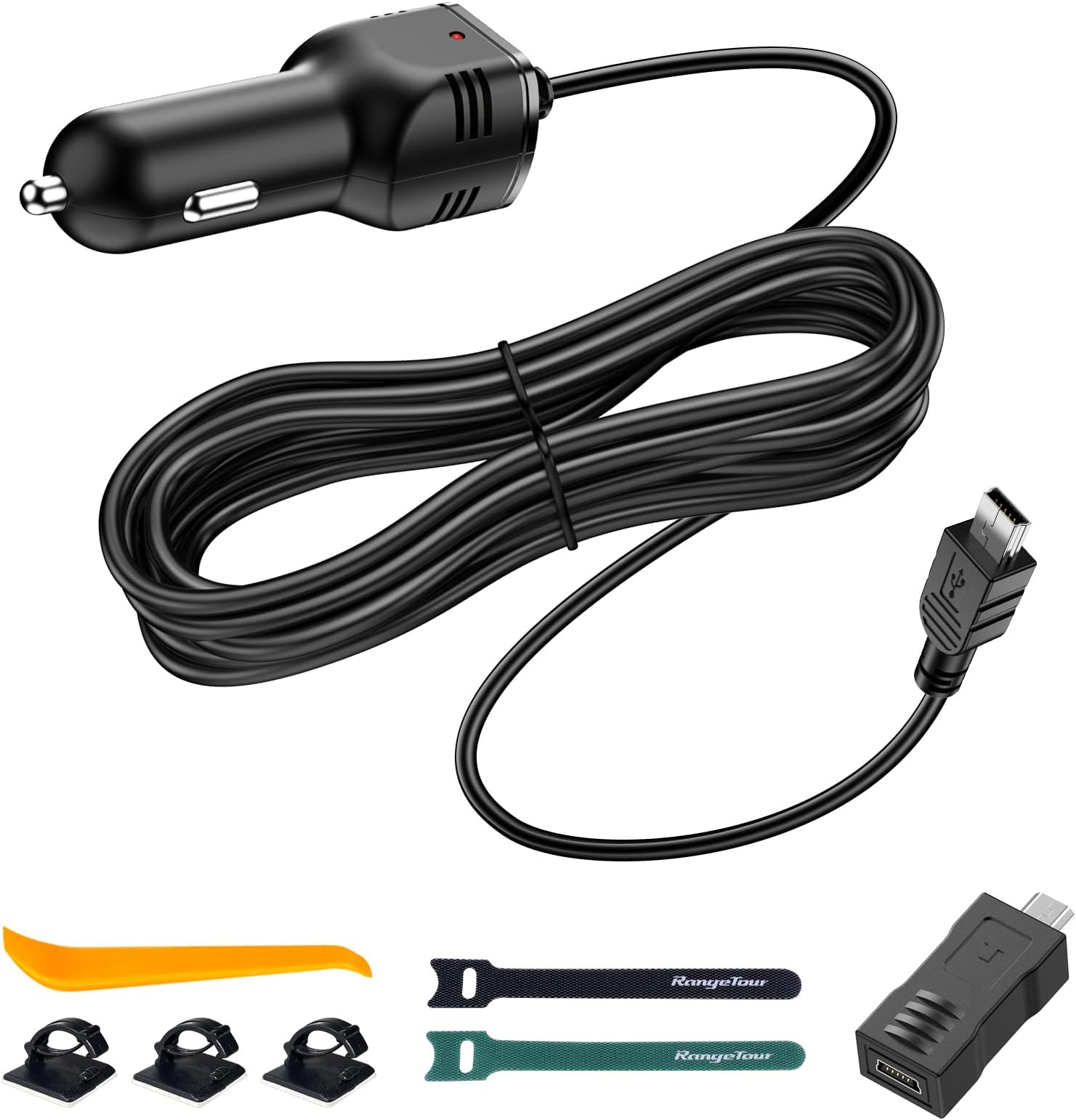 Range Tour Dash Camera Car Charger, Mini USB and Micro USB Interfaces ...
