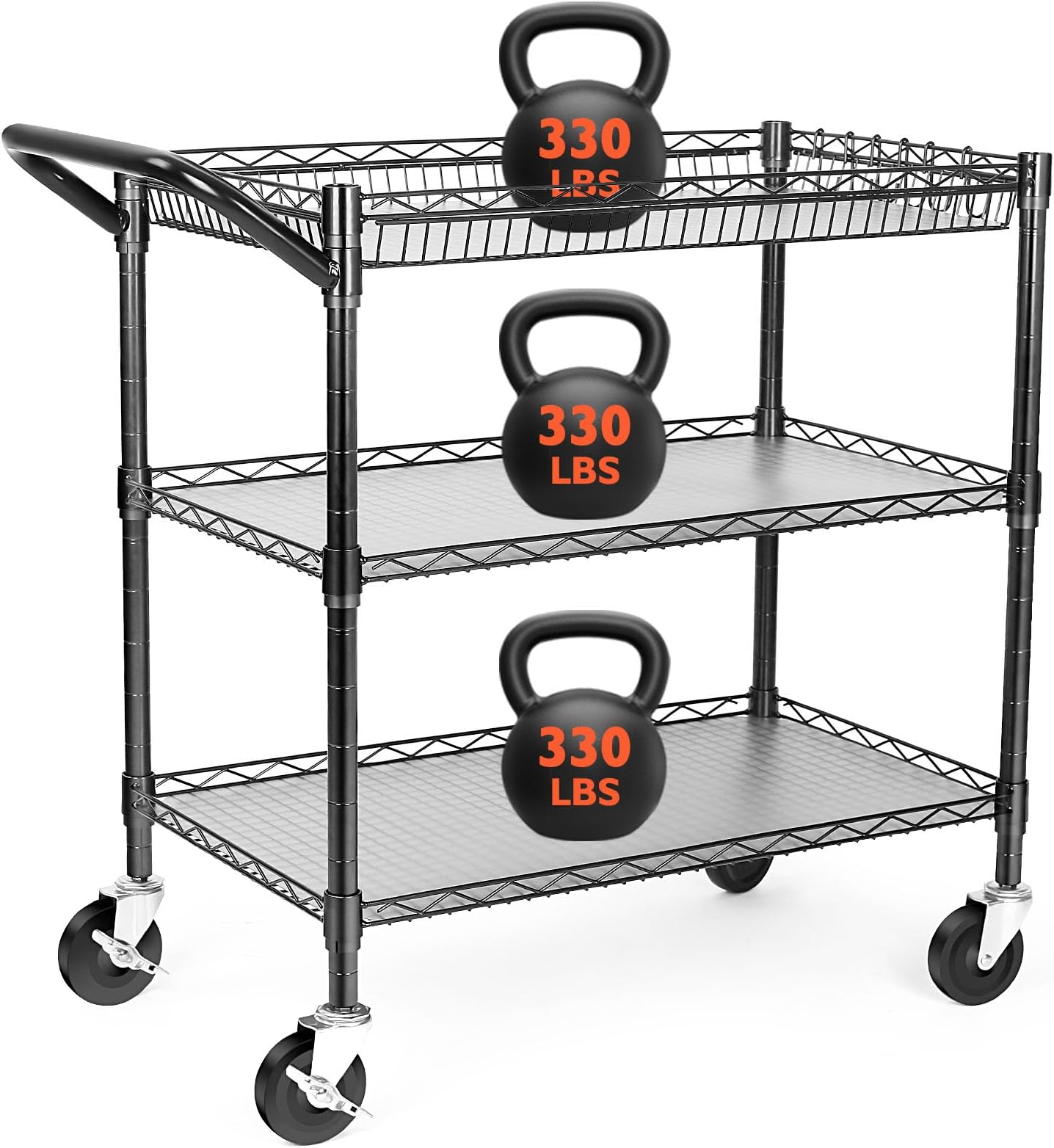 Amazon.com: BolDuck Heavy Duty Utility Cart on Wheels,990Lbs Capacity 3 ...
