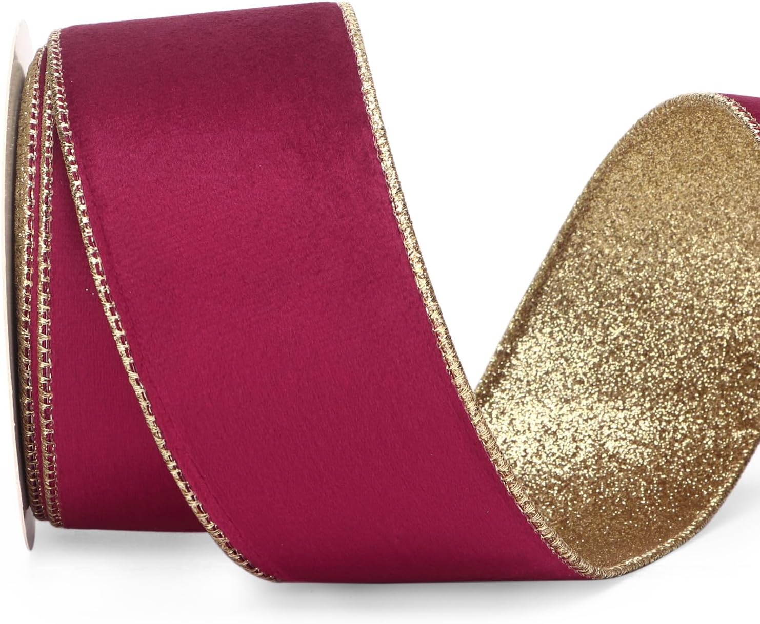Amazon.com: Ribbli Burgundy Velvet Wired Ribbon 2.5 Inch Burgundy ...