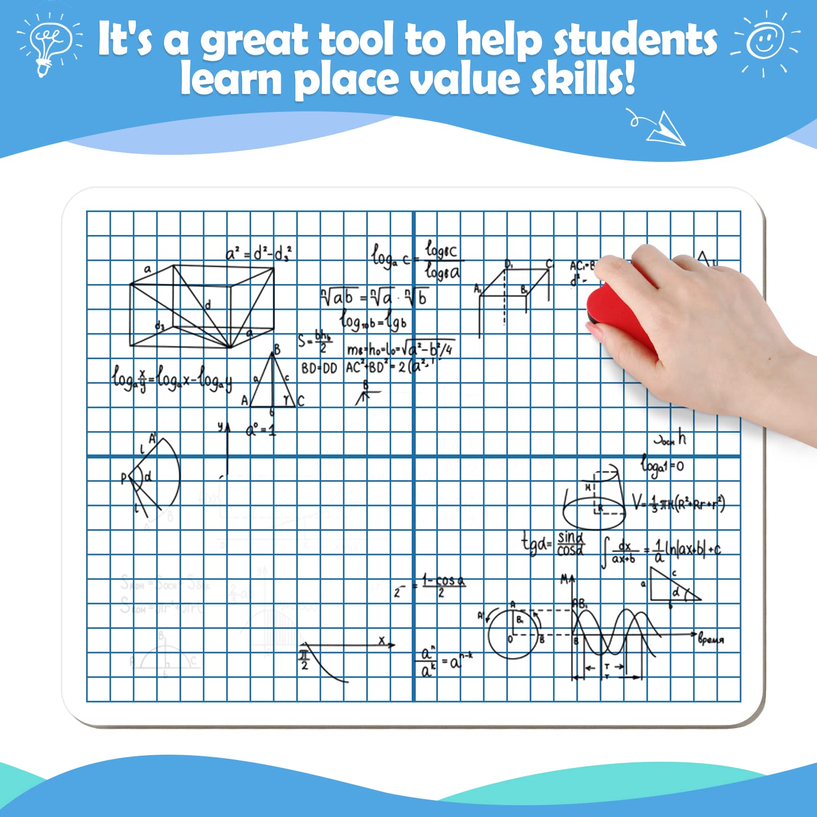 Snapklik.com : Dry Erase XY Axis Graph Whiteboard,9" X 12" Interactive ...