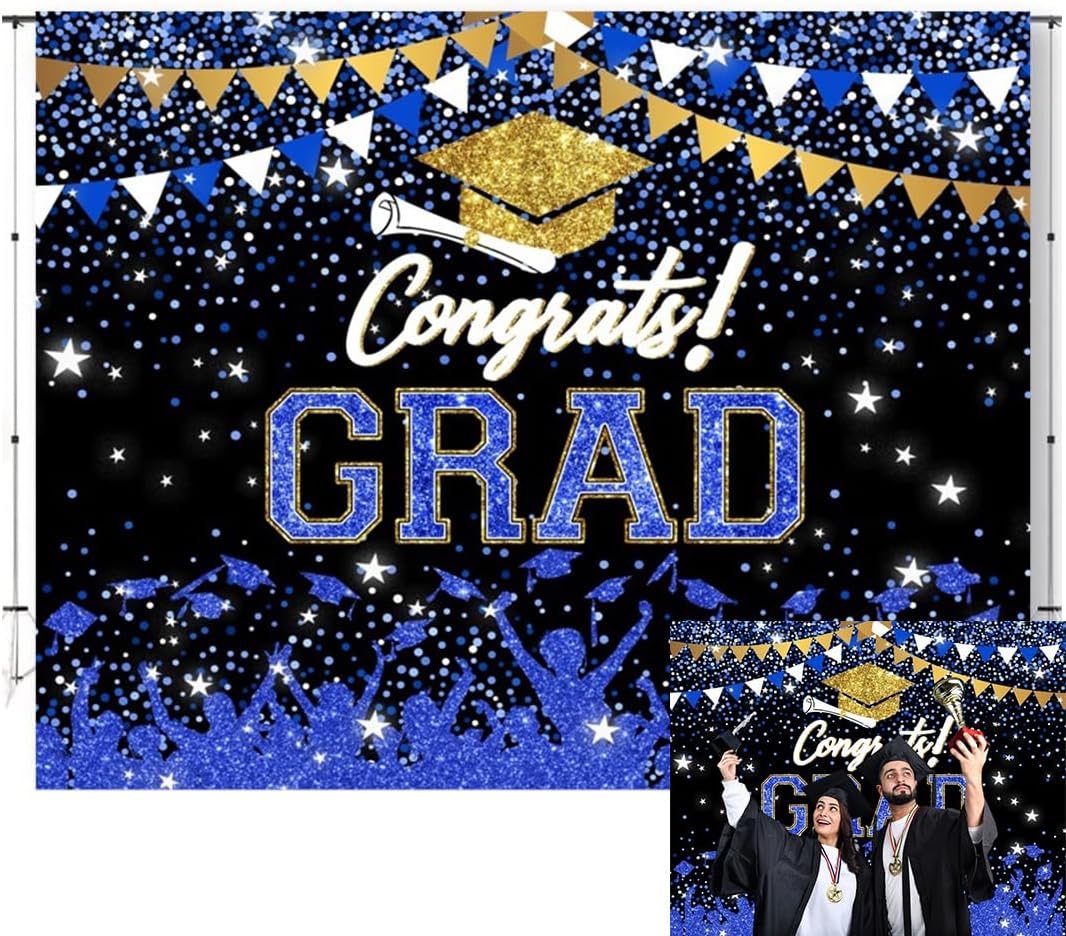 Amazon.com : Caaerttply Congrats Grad Backdrop Graduation Backdrop for ...